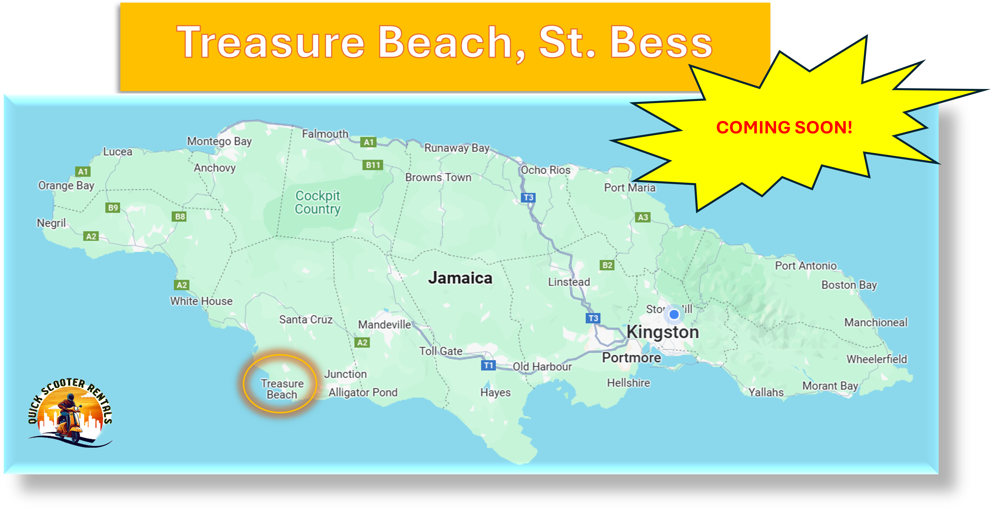 Treasure Beach, St. Bess - Quick Scooter Rentals